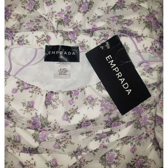 Emprada | Dresses | Nwt Emprada Sz S Mini Dress White Purple Floral ...